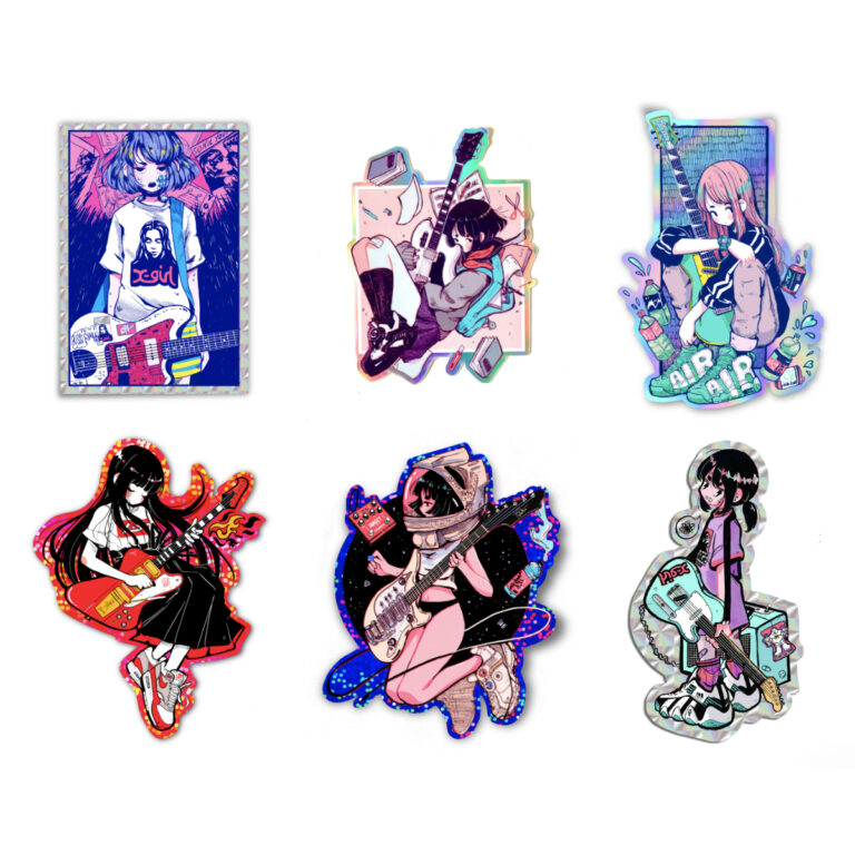 ‘Guitar Gals’ Stickers – && Gallery
