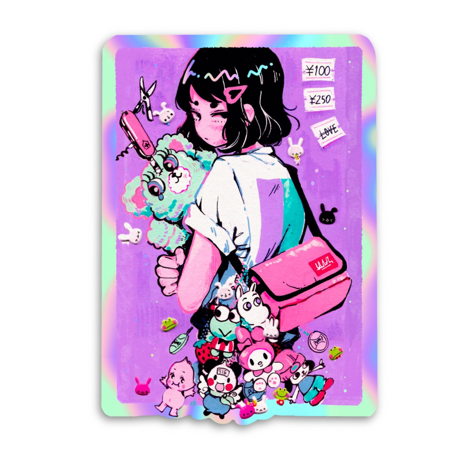 ‘Hanging’ Holographic Sticker – && Gallery
