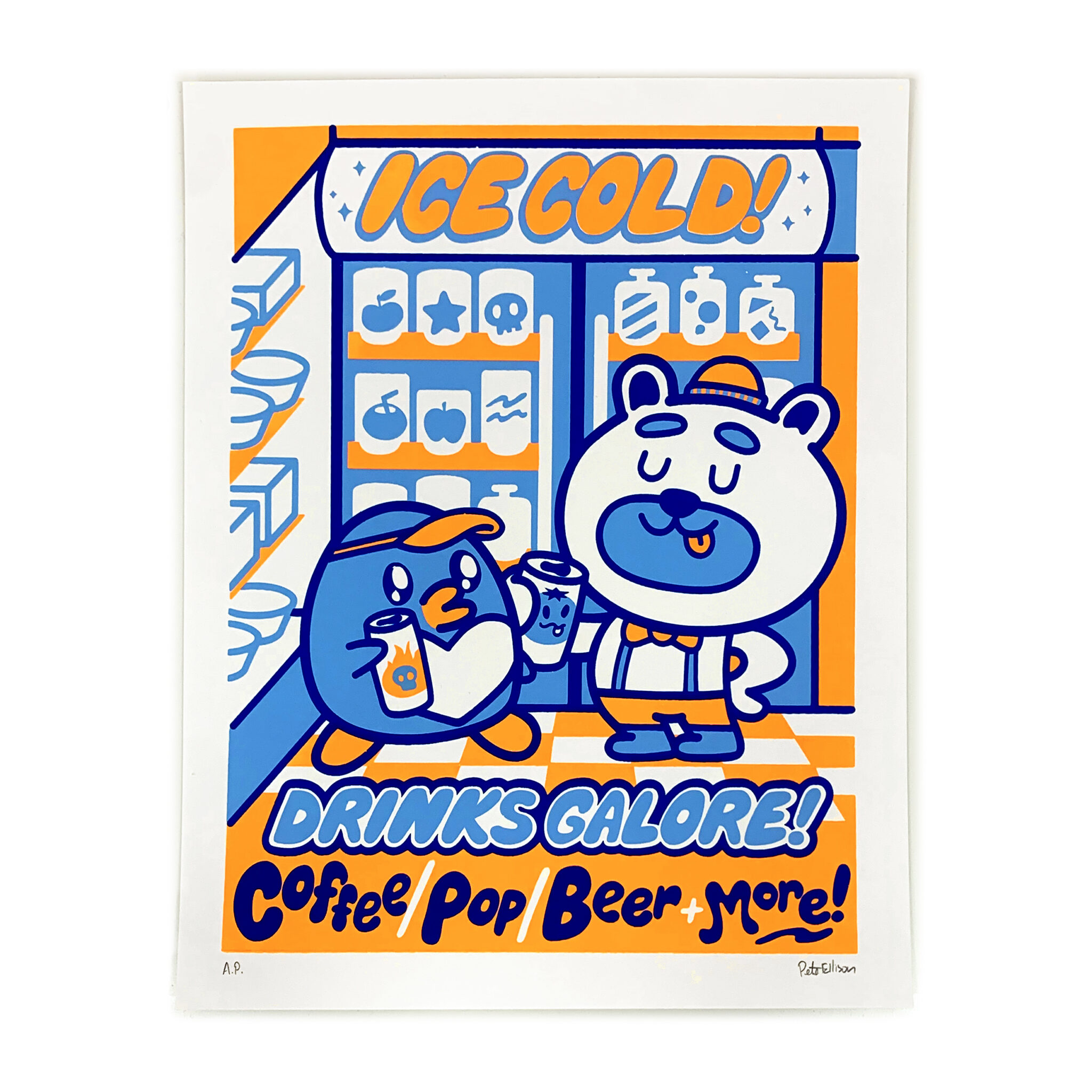“Fat Bear 24 Hour Convenience: Ice Cold” Screen Print – && Gallery